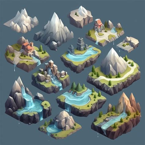 Set Collection Of Environment Suitable For You Game Assets Generative