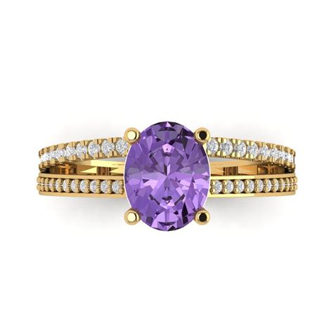 Solitaire With Accents Engagement Ring For Women 232ct Simulated