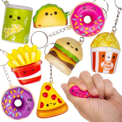 Artcreativity Mini Squish Fast Food Toys Set Of 8 Slow