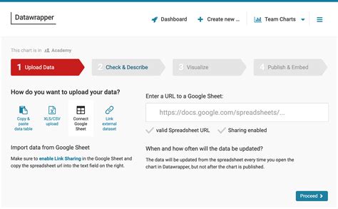 How To Connect Your Chart Or Table To Google Sheets Datawrapper Academy