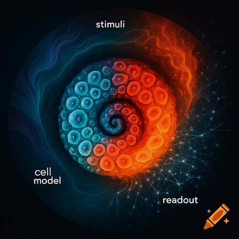 An Abstract Circular Diagram Shows A Spiral Of Blue And Orange Cell