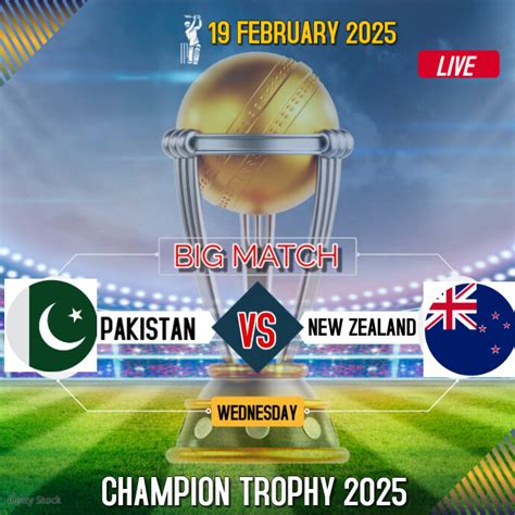 Pakistan Vs New Zealand Champions Trophy 2025 Template Postermywall