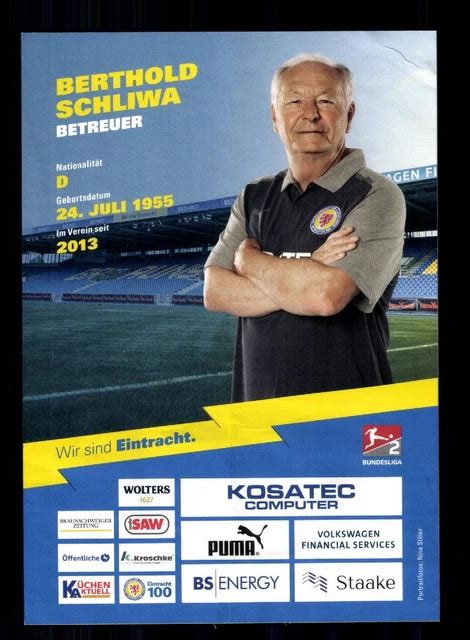 Berthold Schliwa Autogrammkarte Eintracht Braunschweig 2023 24 Original