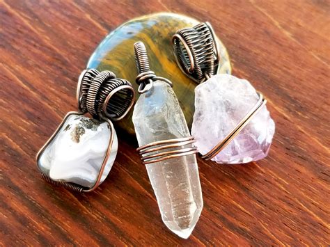 Wire Wrap Stone Tutorial Beginner Copper Jewelry Pdf Pattern Etsy