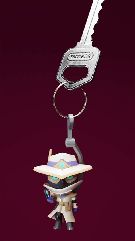 Stl File Chibi Cypher Keychain Valorant・3d Printable Design To