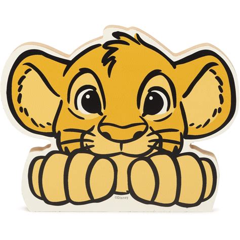 Disney The Lion King Simba Head Shelf Sitter Decor Chunky Wood Block