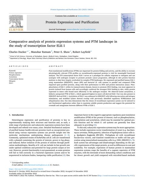 Pdf Comparative Analysis Of Protein Expression Systems And Ptm