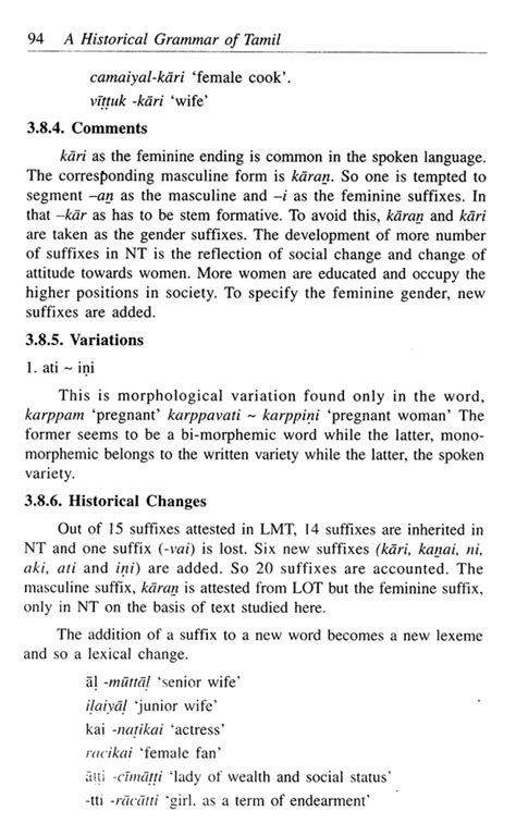 a historical grammar of tamil noun morphology exotic india art