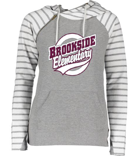 Brookside Ladies Stripe Double Hood Pullover Circle Logo Innovations Plus Llc
