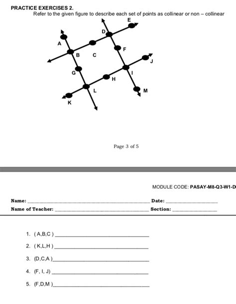 Solved Practice Exercises 2 Refset Of Points As Collinear Or Non
