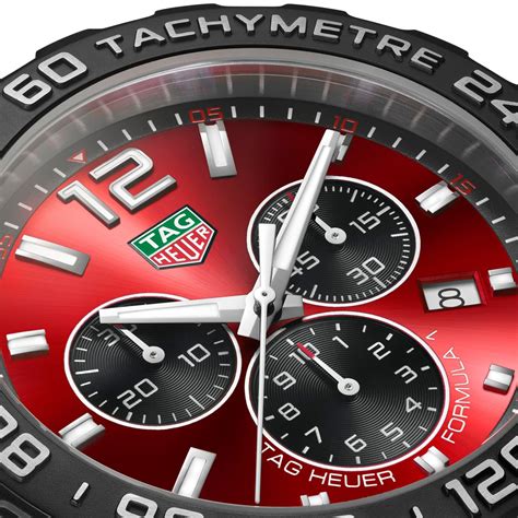 Tag Heuer Formula 1 Quartz Chronograph 200m 43mm Mens Watch Red Rubber
