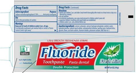Fluoride Toothpaste Warning Label