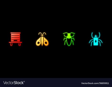 Set Hive For Bees Butterfly Cockroach And Beetle Vector Image