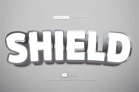 Shield Editable Text Effect Vector 3d Graphic By Truevector · Creative