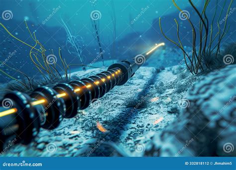 Submarine Fiberoptic Cable In Deep Sea Cornerstone Of Global Internet