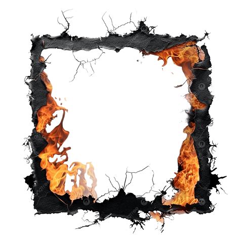 Burning Fire Charred Paper Frame Border Frame Border Fire Png
