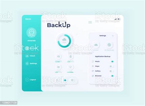 Backup Application Tablet Interface Vector Template Mobile App Page Day Mode Design Layout User