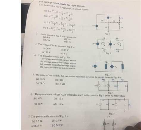 Solved For Each Question Circle The Right Answer In The Chegg