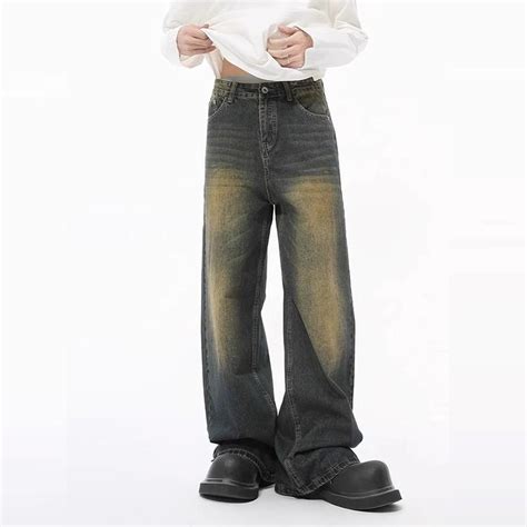 Seluar Lelaki Straight Panjang Pants Kasual Longgar Retro Jeans Tiktok Shop Malaysia