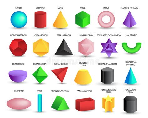 2d 3d Geometric Shapes Stock Illustrations 500 2d 3d Geometric Shapes
