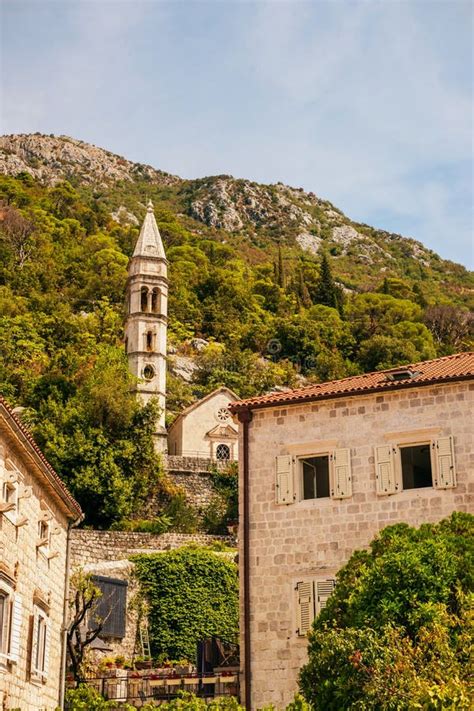 Beautiful Medieval Buildings In Kotor Old Town Editorial Photography