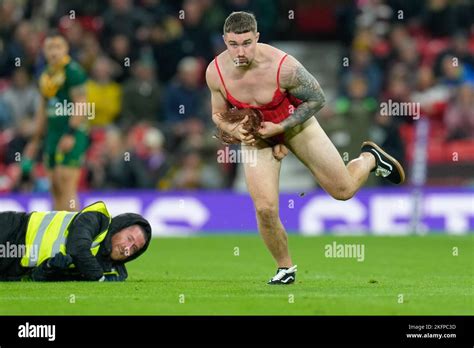 Manchester Uk 18th Nov 2022 A Streaker During The 2021 Rugby League