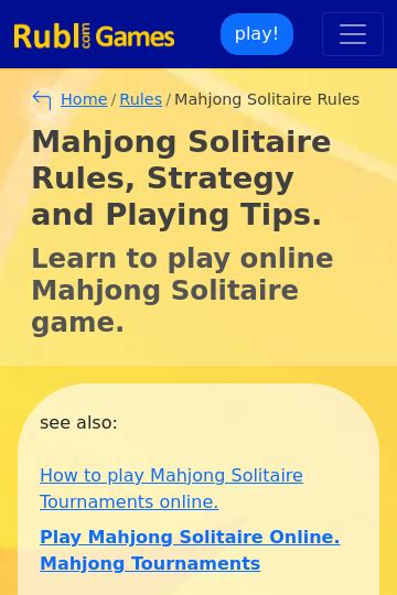 Mahjong Solitaire Rules And Tips Play Majgong Solitaire Online