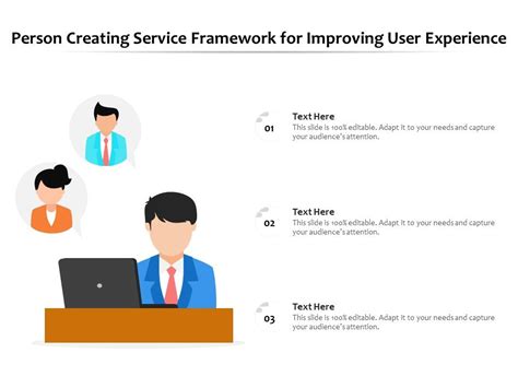 person creating service framework for improving user experience ppt