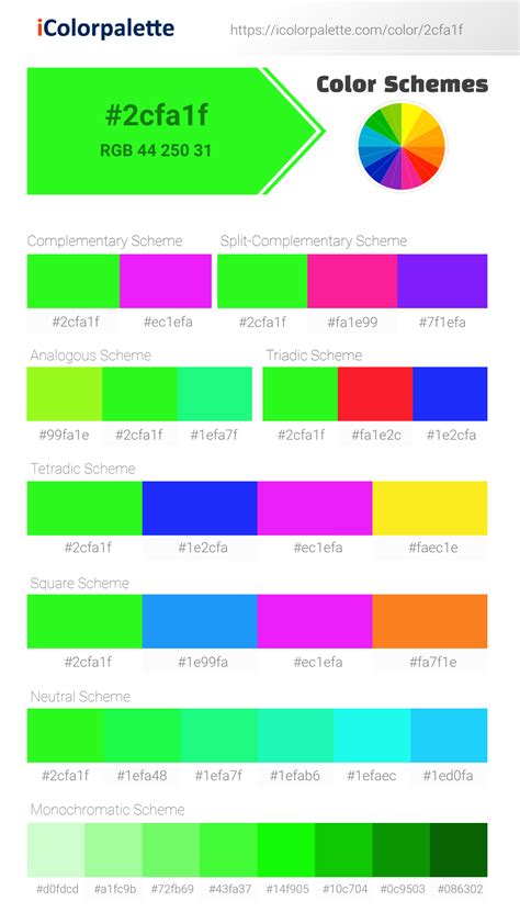 Radioactive Green Information Hsl Rgb Pantone