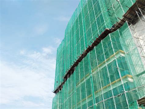 Catch Platform And Safety Netting At The Face Of The Building During