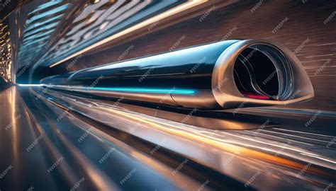Premium Photo Futuristic Hyperloop Pod Speeding Through A Tube