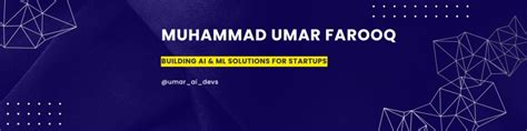 Muhammad Umar Farooq Ai And Ml Developer Python Tensorflow Streamlit 10 Production Ml