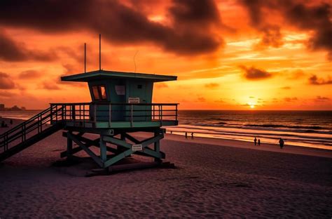 Premium Photo The Sunset In Miami Beach Florida