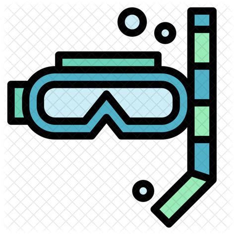 Diving Glasses Icon Download In Colored Outline Style