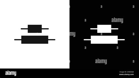 Alignment Icon Logo Sign Vector Outline In Black And White Color Stock