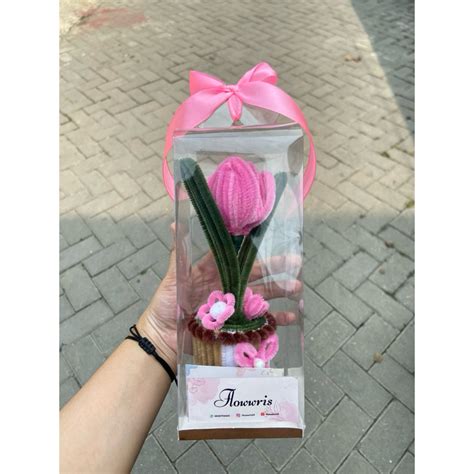 Jual Bunga Kawat Bulu Pot Lily Pipe Cleaner Flower In Pot Shopee Indonesia