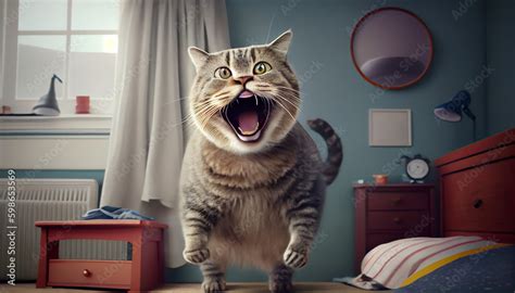 Happy Cat Surprised Face Wow Expression Cat Funny Face With Open