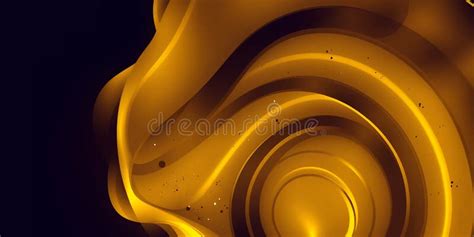Abstract Golden Swirls On A Dark Background Creating A Mesmerizing Visual Pattern Design Stock