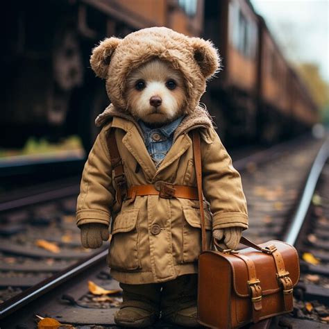 Premium Photo Adorable Boy On A Railway Station Waiting For Train