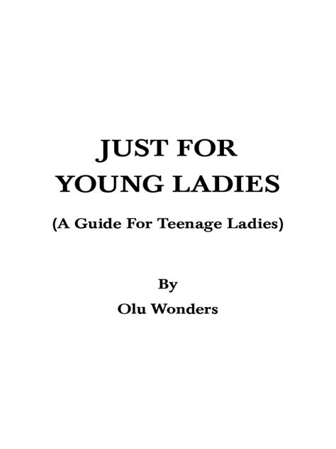 Just For Young Ladies Pdf Virginity Adolescence