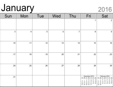Blank Monthly Calendar Printable Landscape