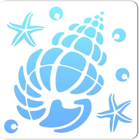 Large Conch Stencils 12x12 Inch Reusable Conch Shell Stencil Sea