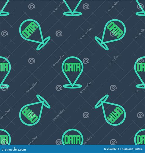 Line Data Analysis Icon Isolated Seamless Pattern On Blue Background Business Data Analysis