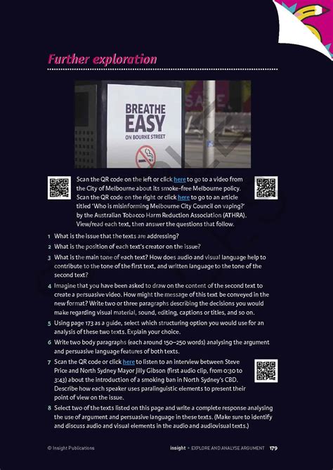 Explore And Analyse Argument 2023 Study Design Insight Publications