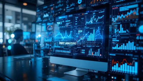 Business And Finance Data Analysis Concept A Visual Interface Showcasing Upcoming Computer Tech