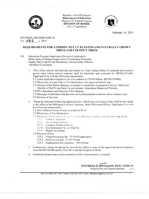 Permit To Cut Trees Pdf