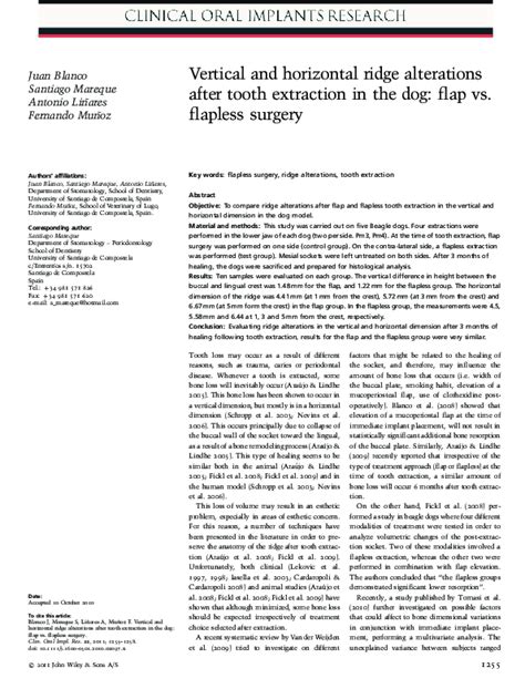Pdf Vertical And Horizontal Ridge Alterations After Tooth Extraction