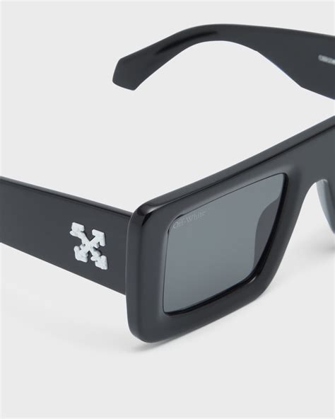 Off White Mens Seattle Acetate Rectangle Sunglasses Neiman Marcus