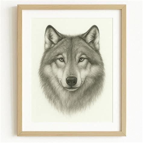 Realistic Wolf Pencil Drawing Wildlife Art Print Digital Download Etsy