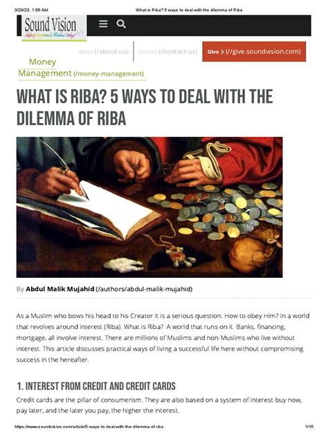 What Is Riba 5 Ways To Deal With The Dilemma Of Riba Pdf Interest